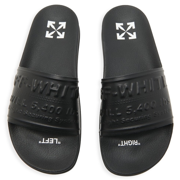 Off-White | Shoes | Offwhite Logo Pool Slide Sandal Black | Poshmark